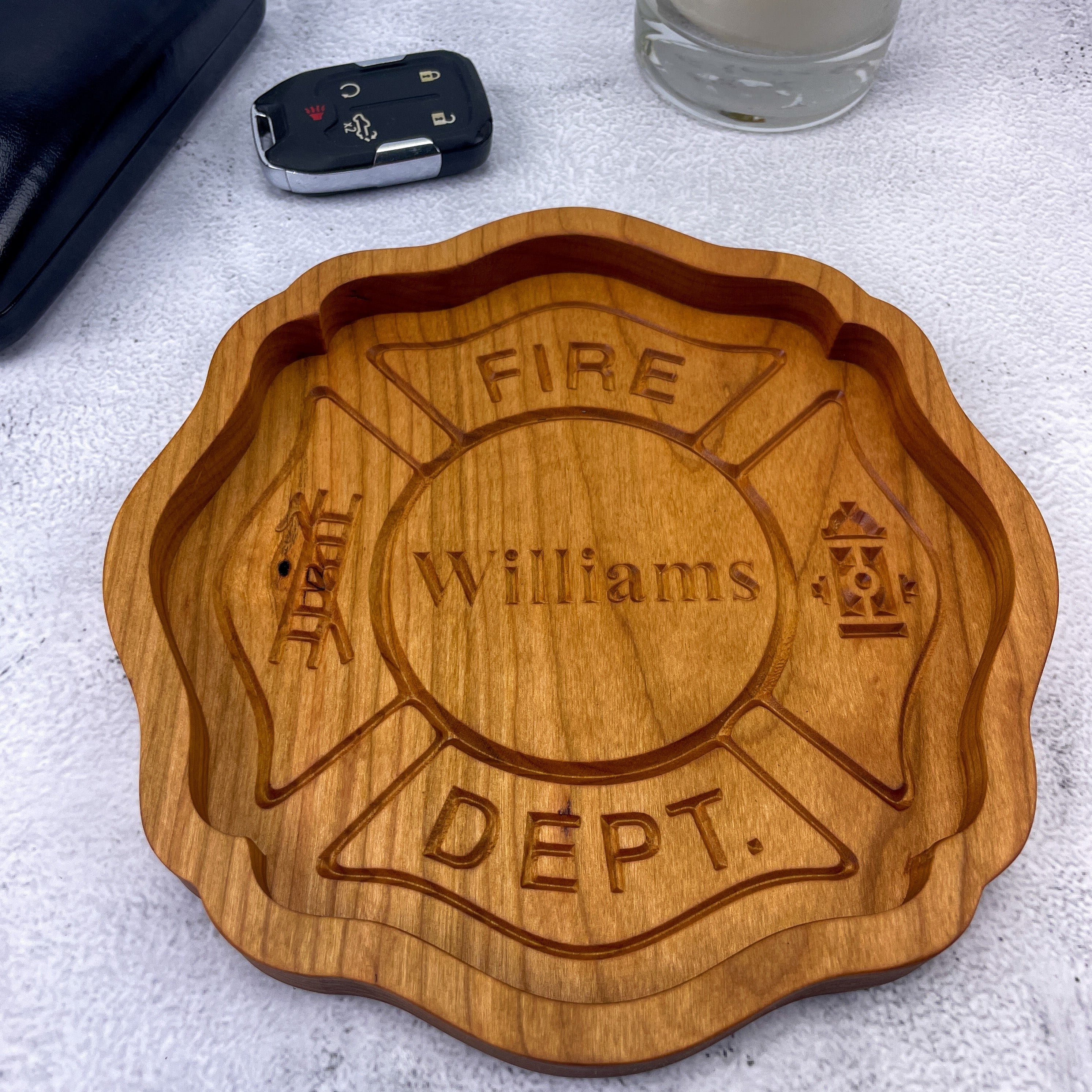 FireFighter Badge Catch All Tray – 609 Wood Design